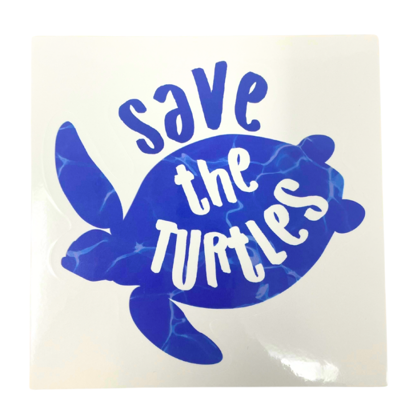 Save the Turtles Vinyl Sticker | (B) Cash Register Item | Carolina Pottery