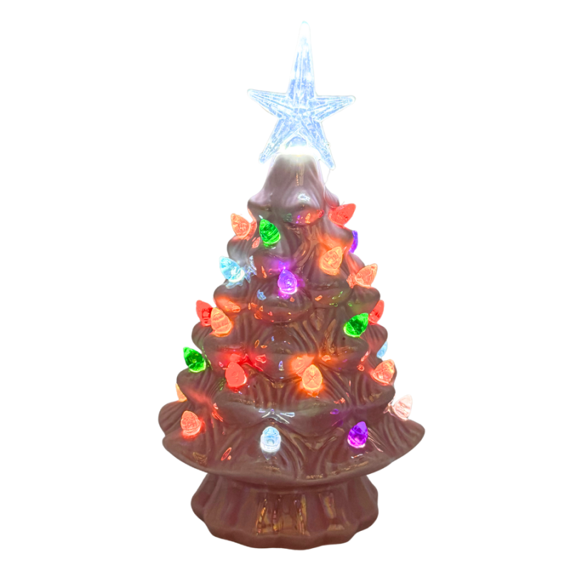 7.5" Ceramic Light Up Tree - Pearl Pink | Backstock - Maximize iTEMS ...