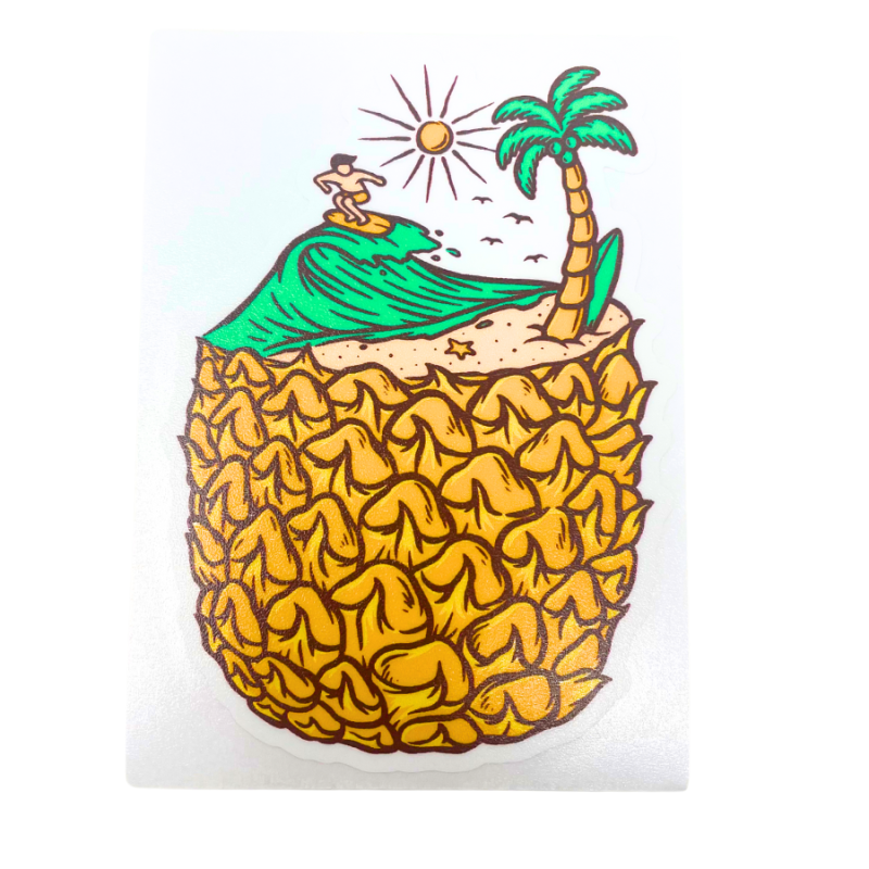 Pineapple Surfer Vinyl Sticker | (B) Cash Register Item | Carolina Pottery