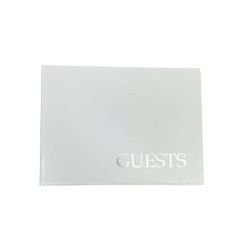 Guest Book- White With Silver Lettering | Wedding