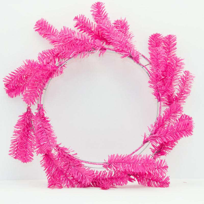 24" Hot Pink Pine Work Wreath | Wreath Forms