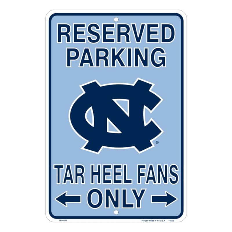 Unc Chapel Hill License Plate UNC Tar Heels Official Parking Sign ...